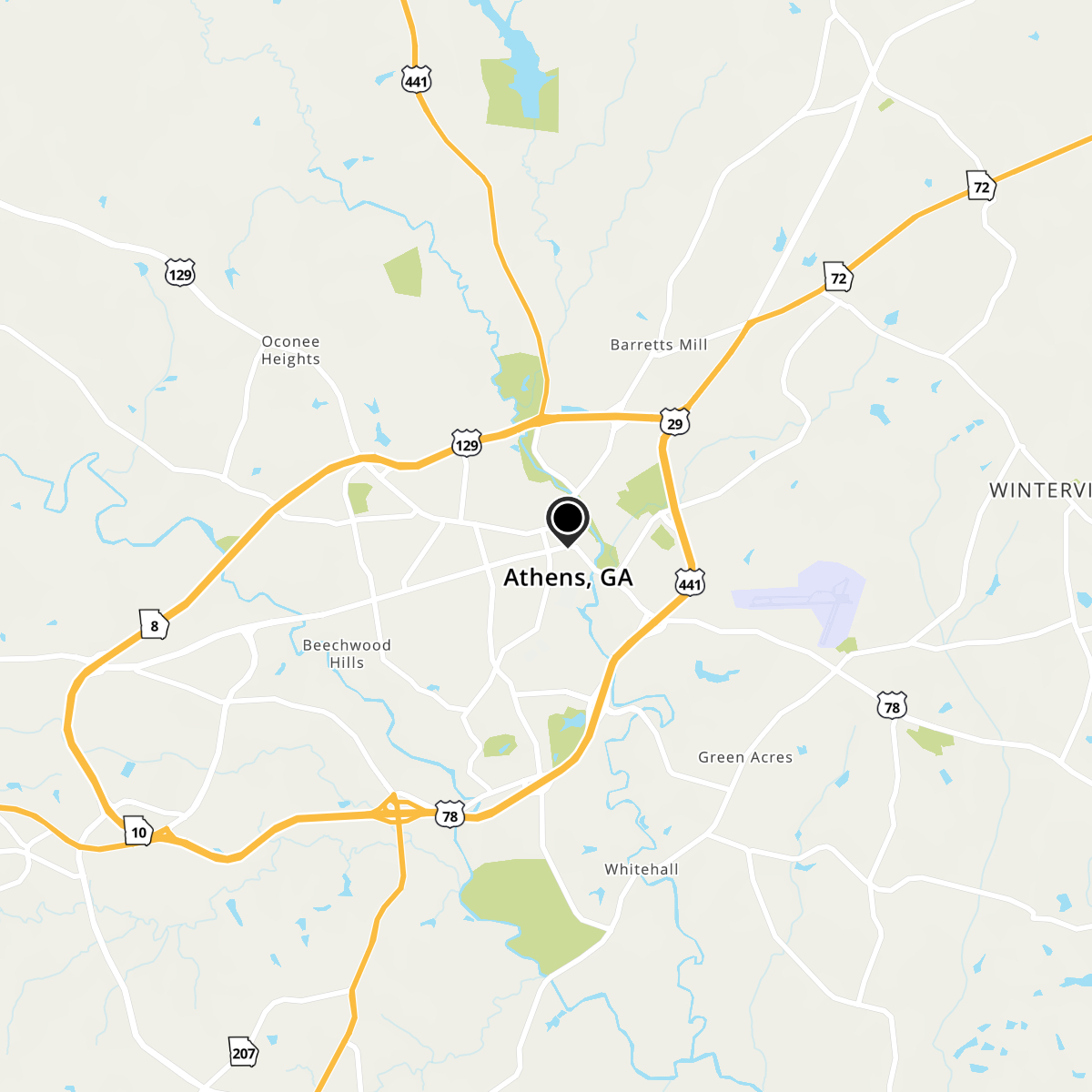 Athens, GA Map & Directions - MapQuest