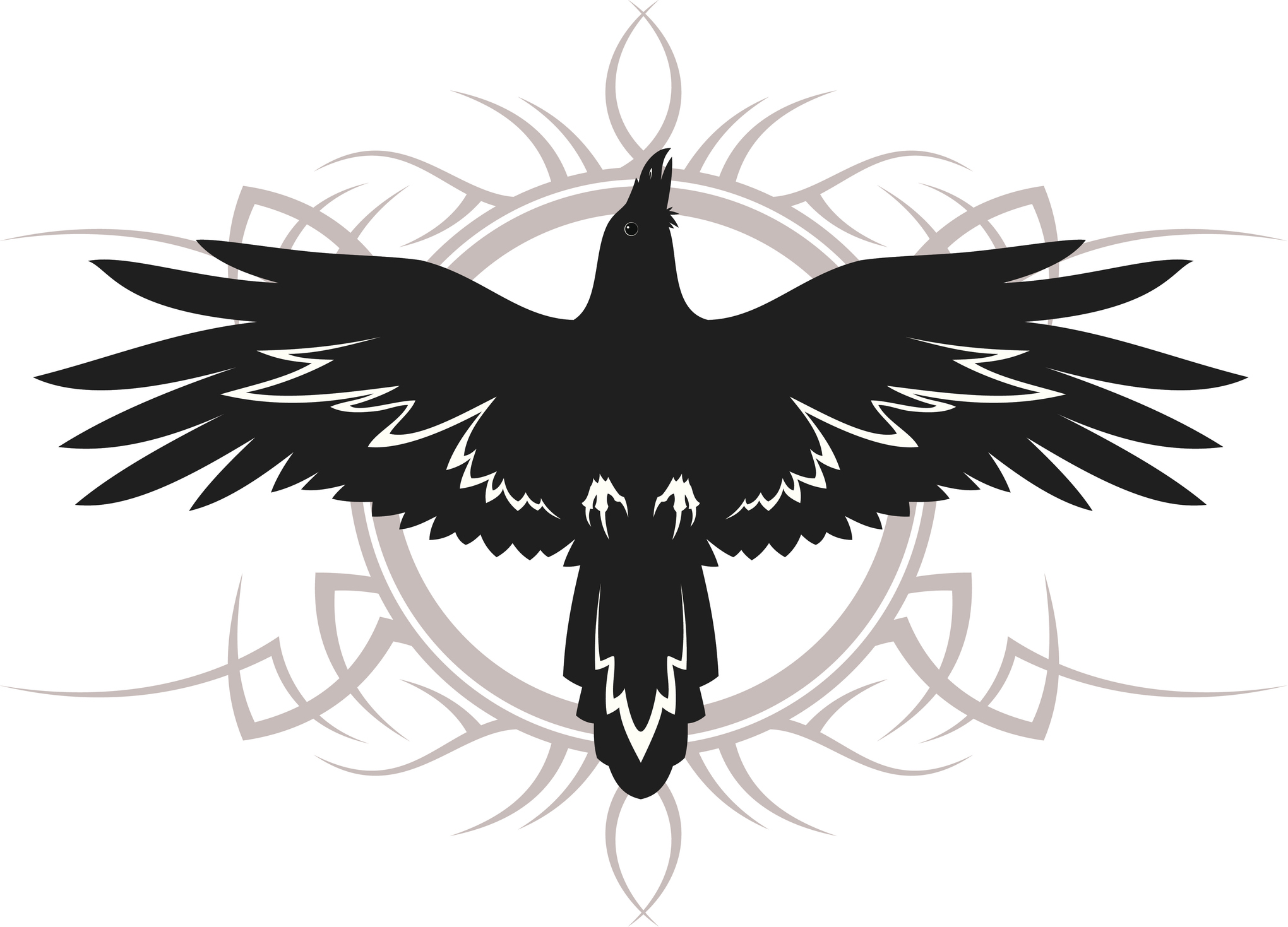 Flying Raven Silhouette Tattoo